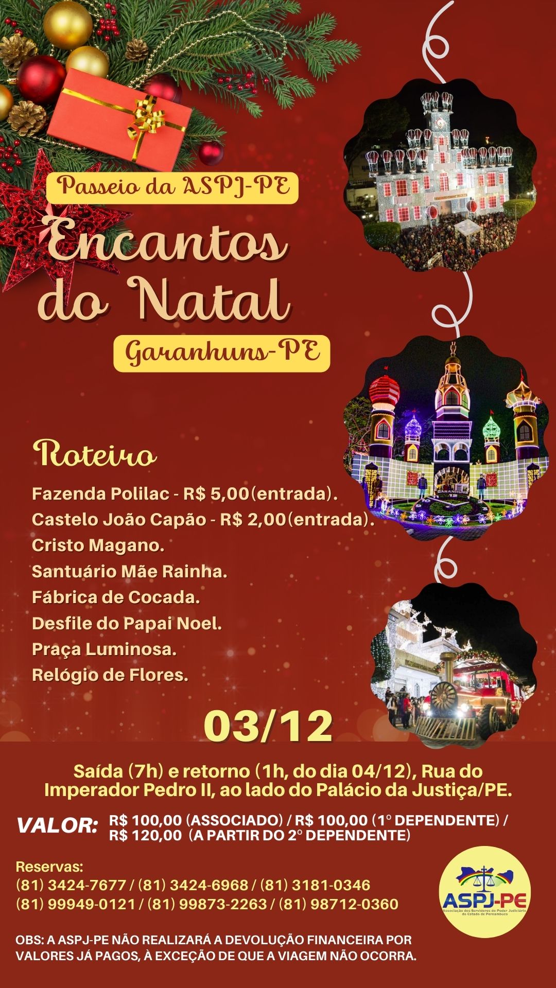 ASPJ-PE promove passeio para o evento “Encantos do Natal de Garanhuns” – ASPJ-PE